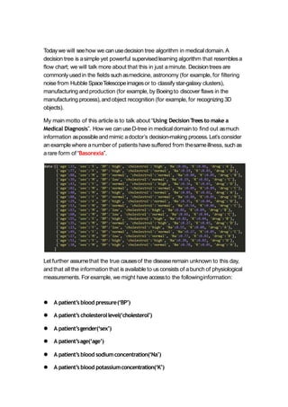 Medical diagnosis using decision tree | PPTX