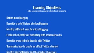 Chapter 11: microblogging | PPTX | Social Networking | Internet