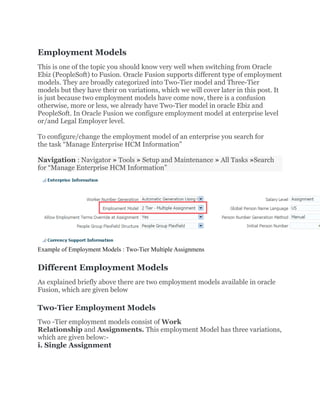 Oracle Fusion Employment Models | PDF