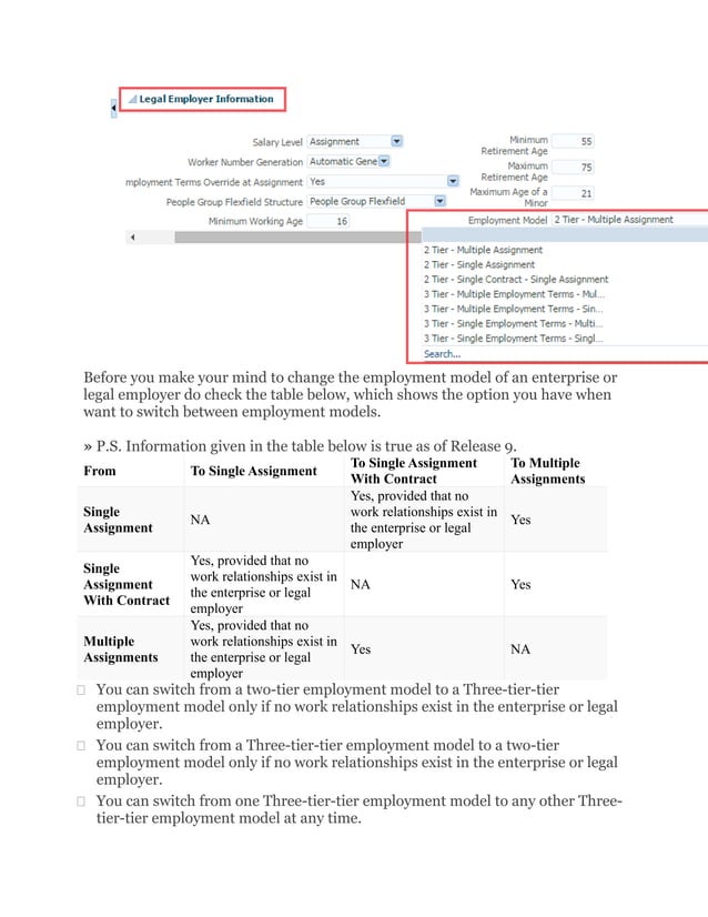 Oracle Fusion Employment Models | PDF