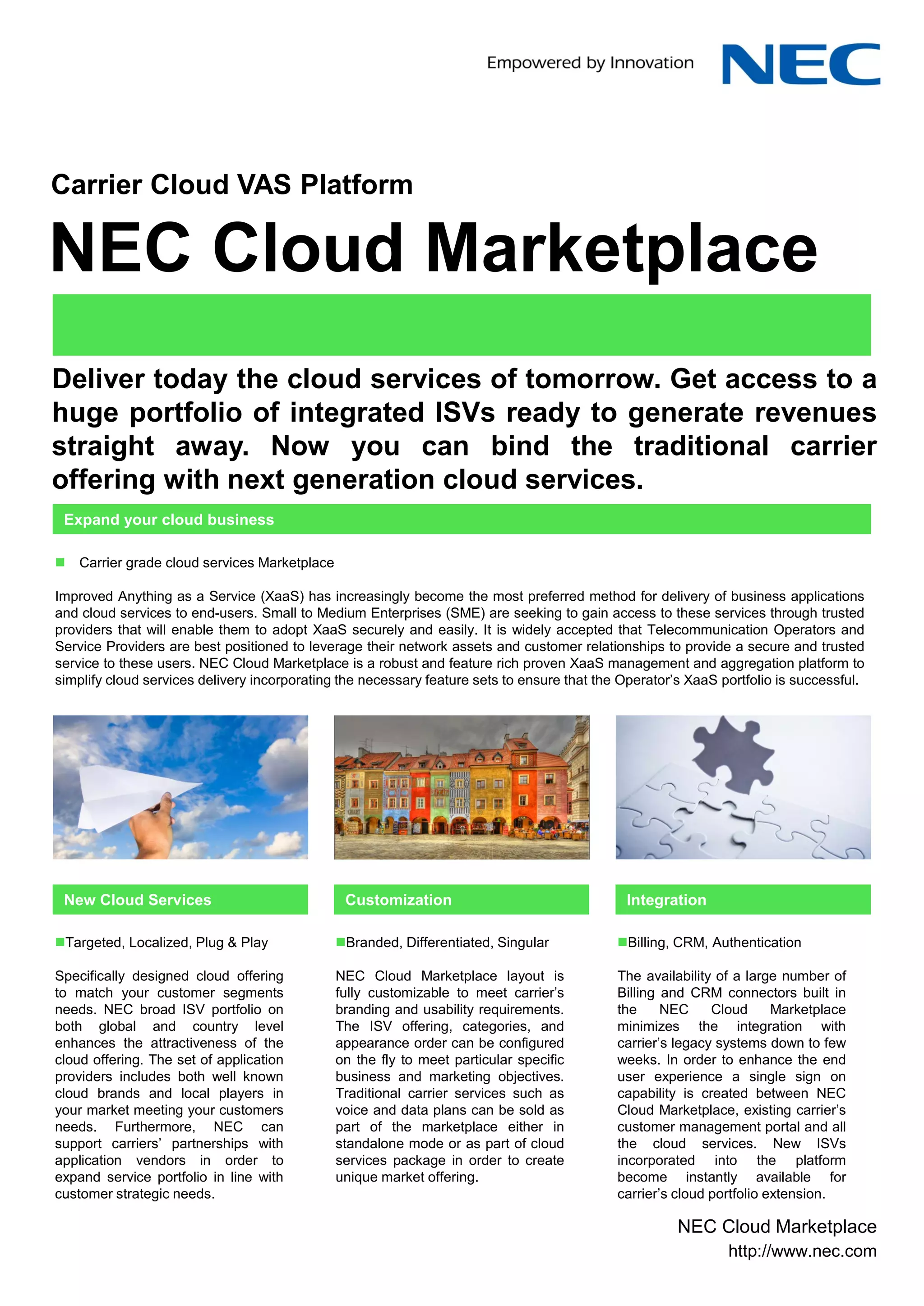 J75912 nec cloud brochure marketplace | PDF
