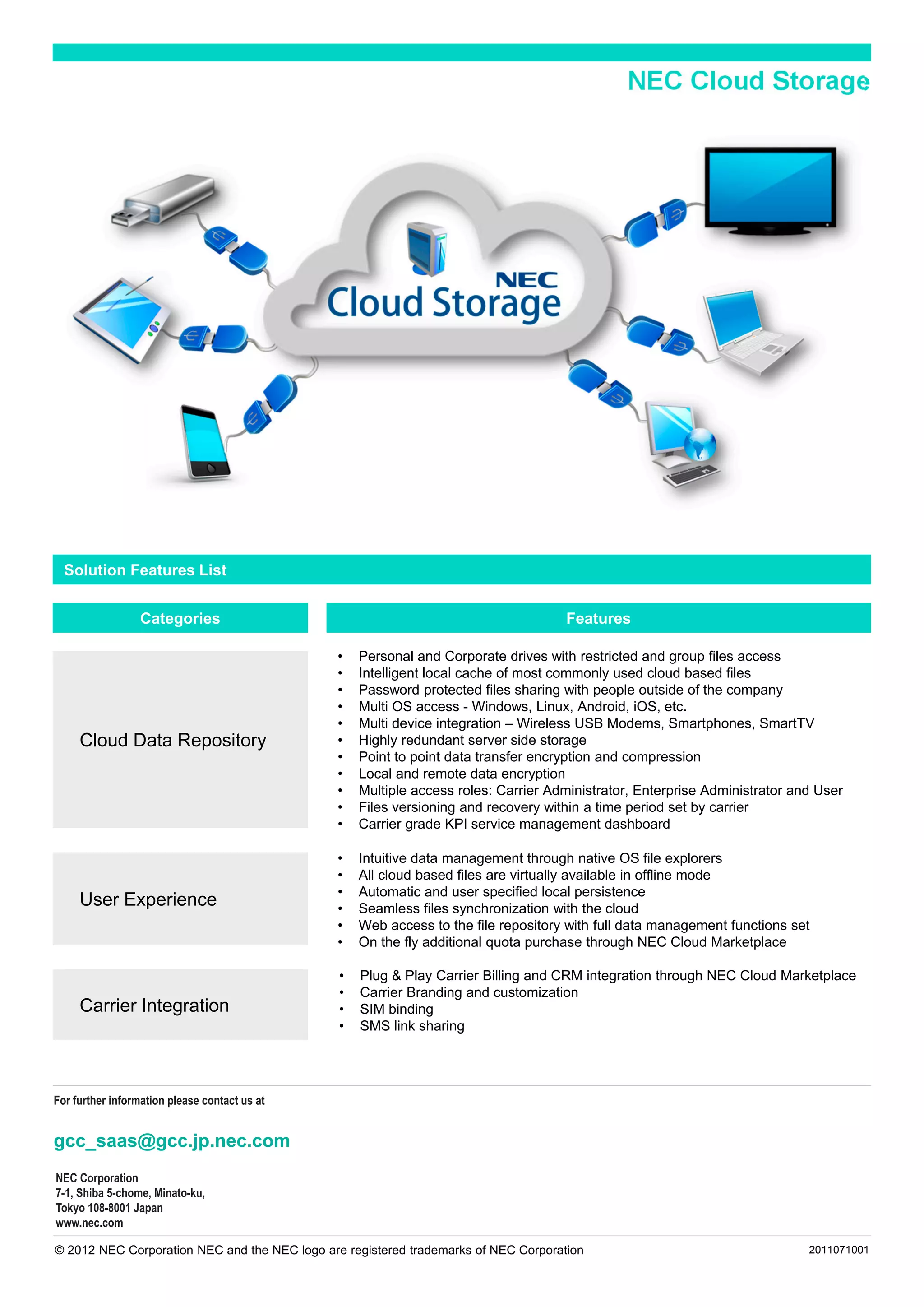 J75912 nec cloud brochure storage | PDF