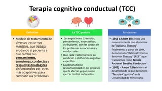 Terapia cognitivo conductual y 3ra Ola | PPTX