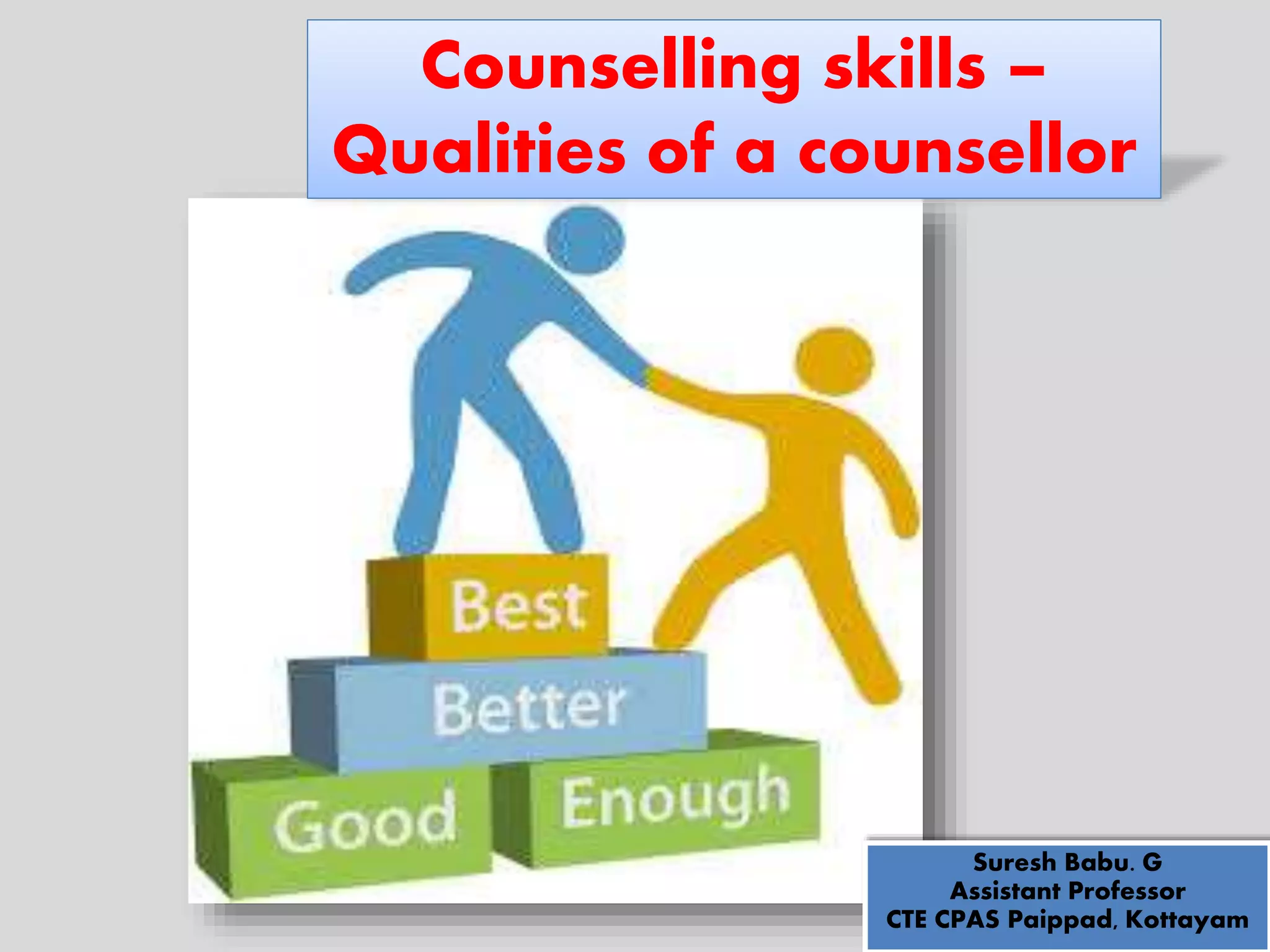 Counselling skills -Qualities of a Counselor | PPTX