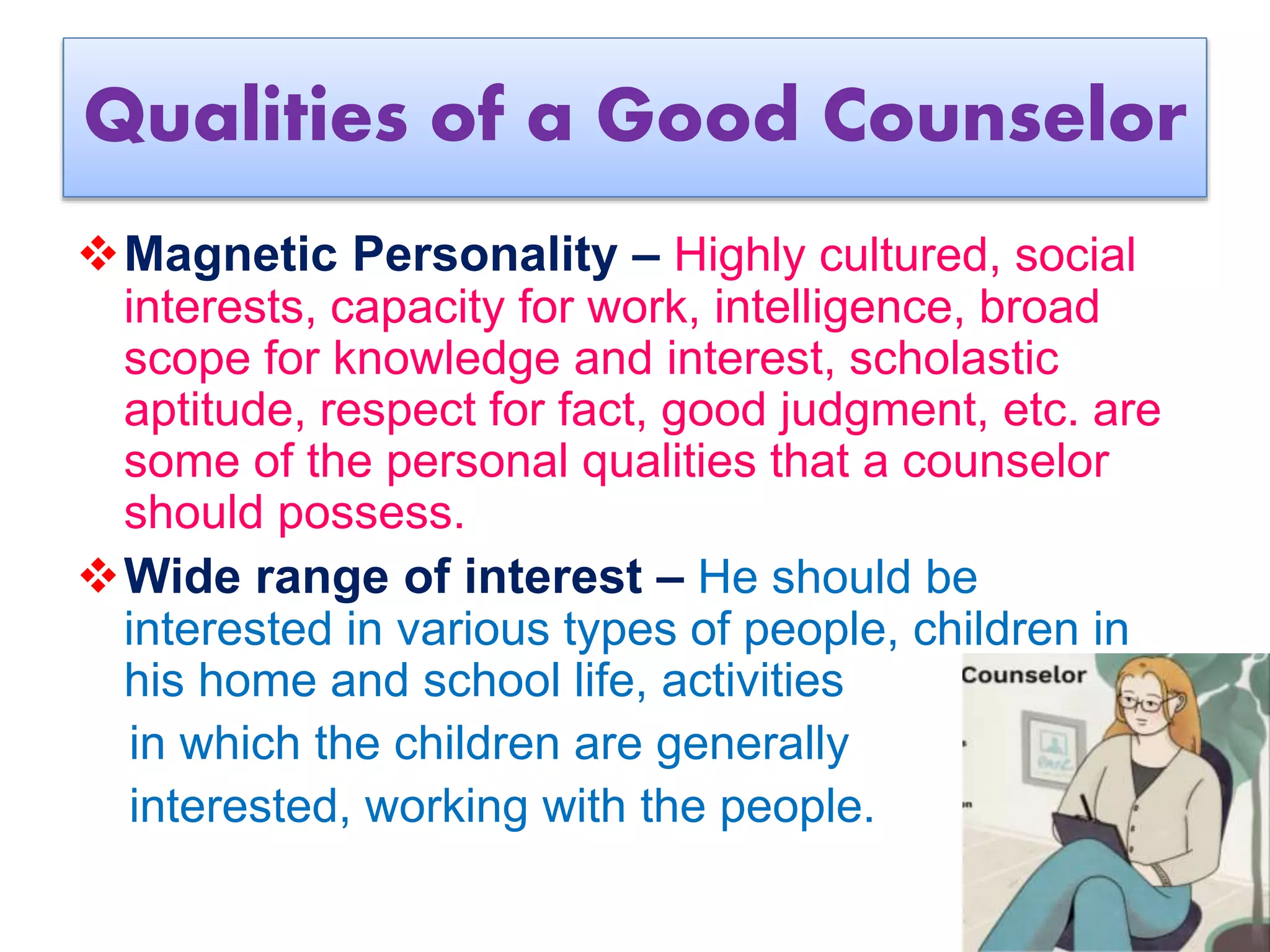 Counselling skills -Qualities of a Counselor | PPTX