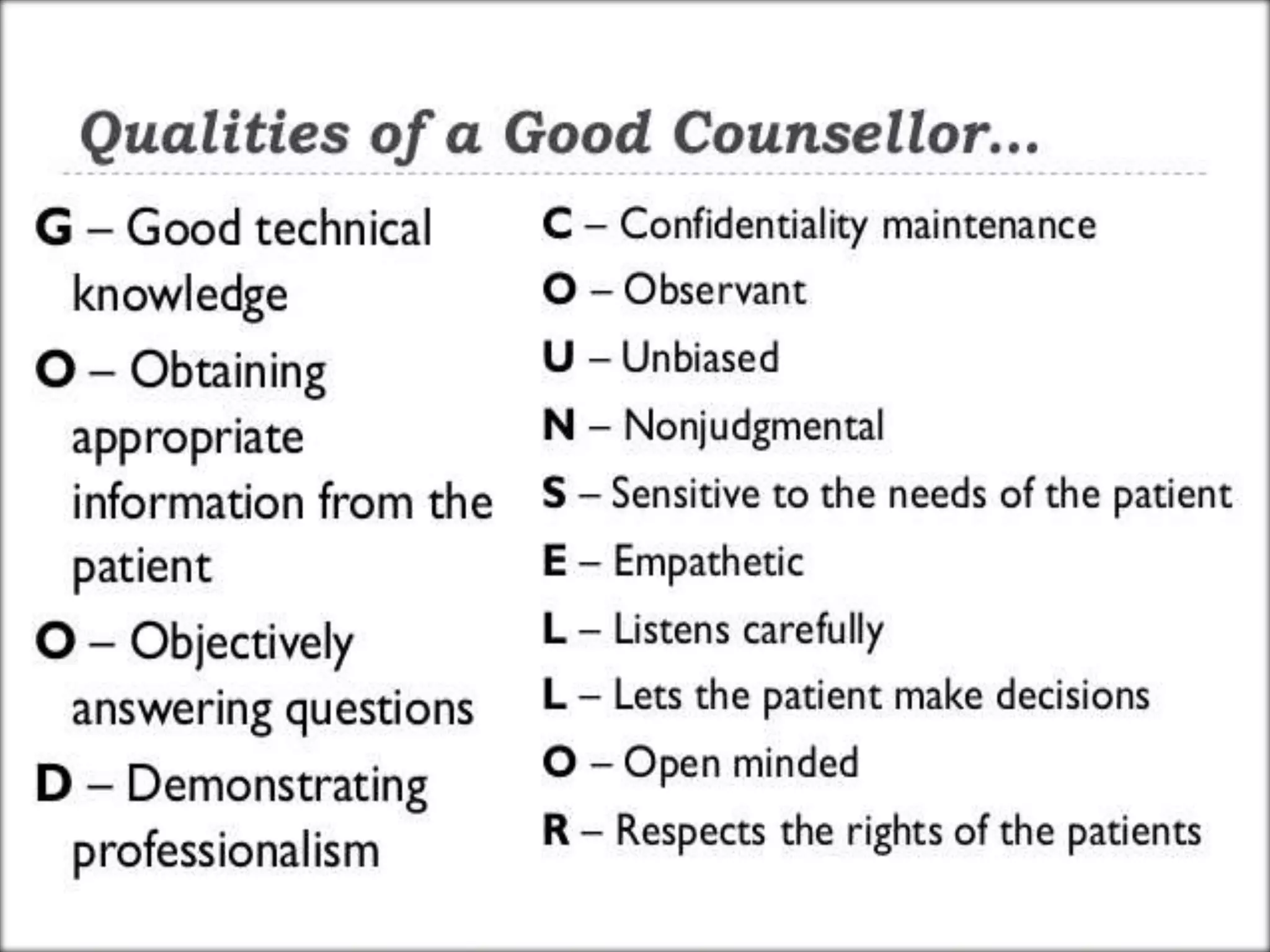 Counselling skills -Qualities of a Counselor | PPTX