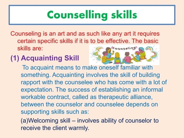 Counselling skills -Qualities of a Counselor | PPTX