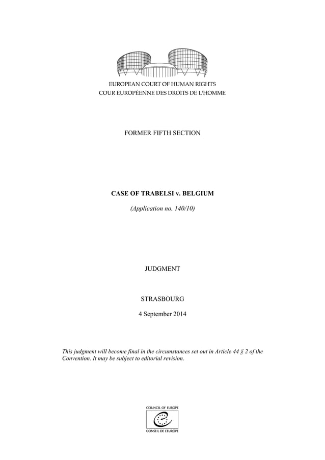 Case of trabelsi v. belgium 4 09-2014 | PDF