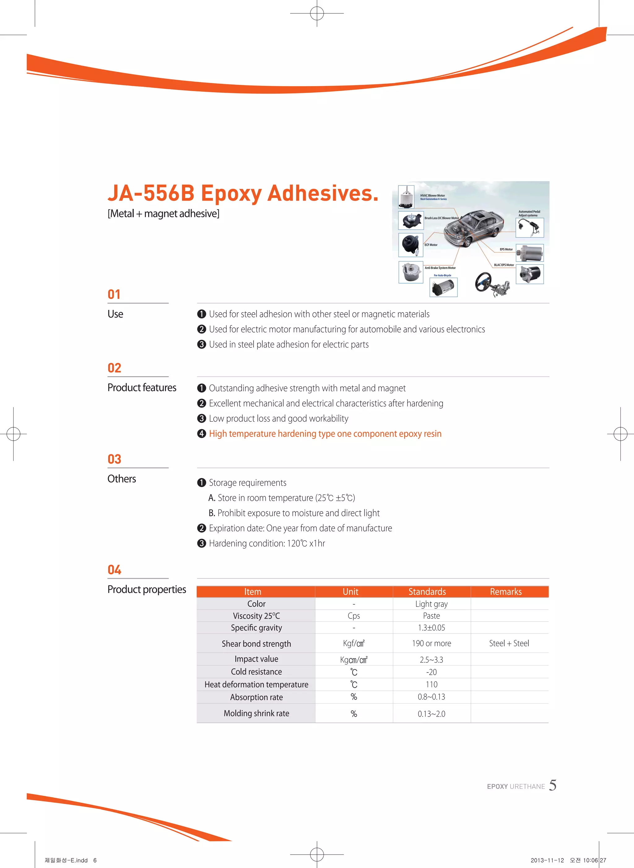 JA-556 Epoxy Adhesives | PDF