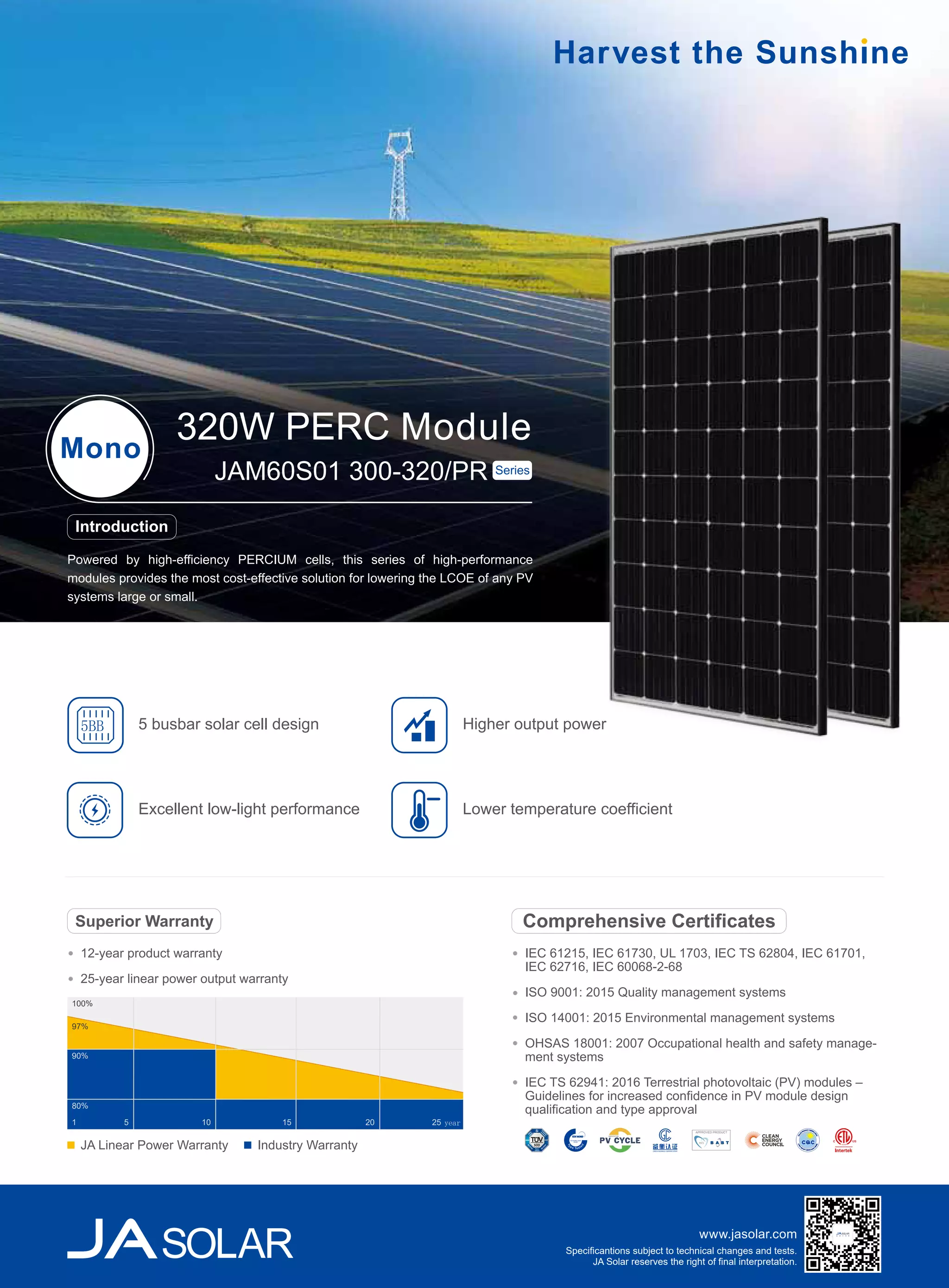 Ja 315w mono perc 60 cells black frame | PDF