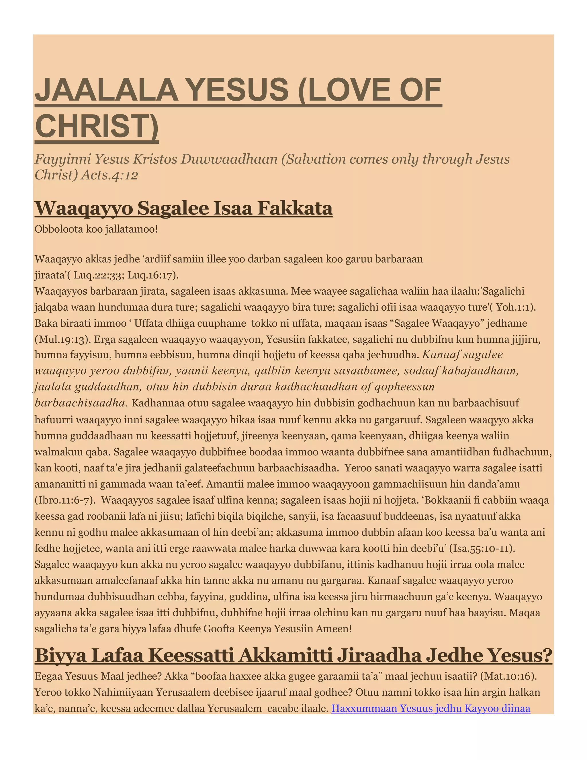 Jaalala yesus | DOCX