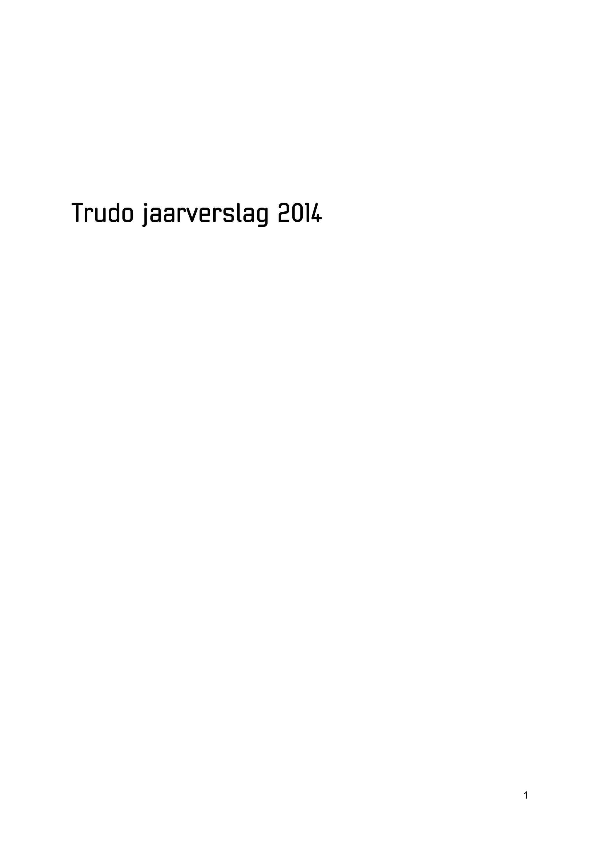 Jaarverslag trudo 2014 | PDF