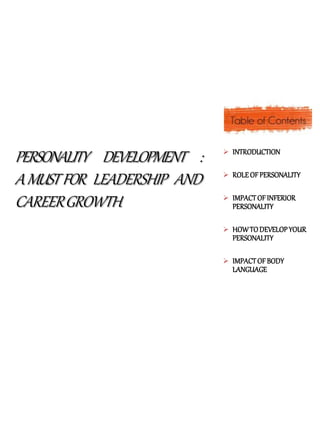 PERSONALITY DEVELOPMENT PPT | PPTX