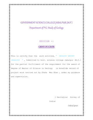 Jabalpur_geology , lithology, economic parts of Jabalpur | DOCX