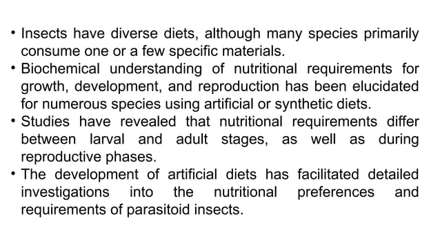 Effect of nutrition in Entomophagous Insectson | PPTX