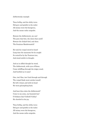Jabberwocky example | PDF