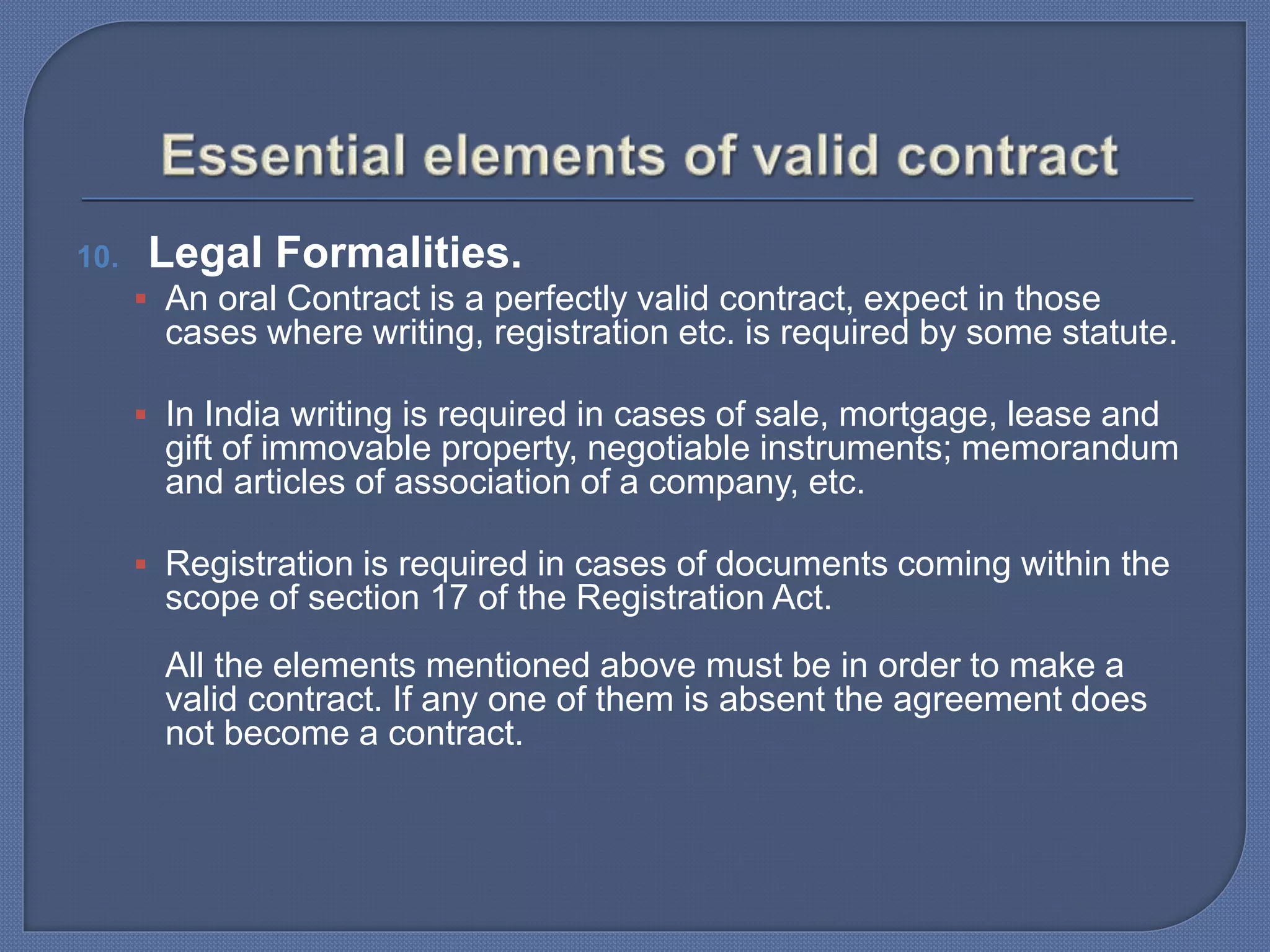 Essential of valid contract | PPTX