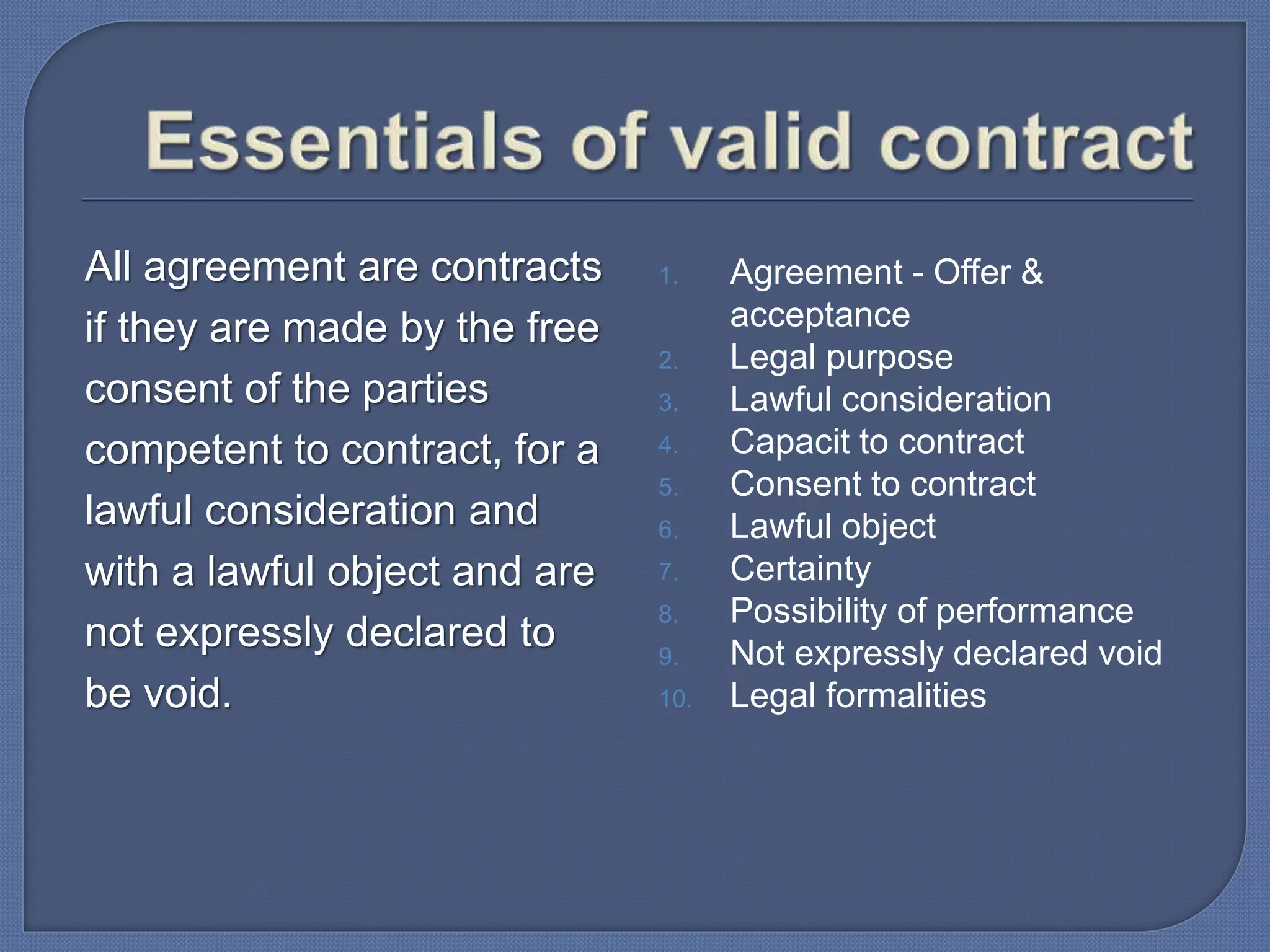 Essential of valid contract | PPTX