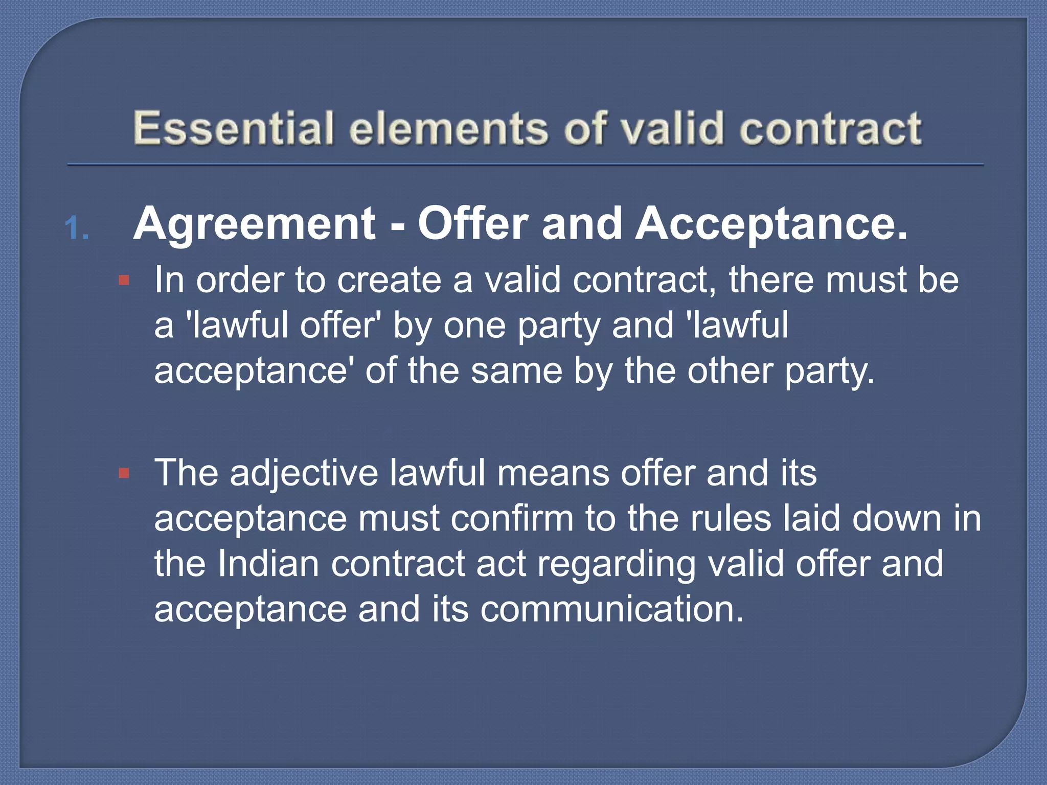 Essential of valid contract | PPTX
