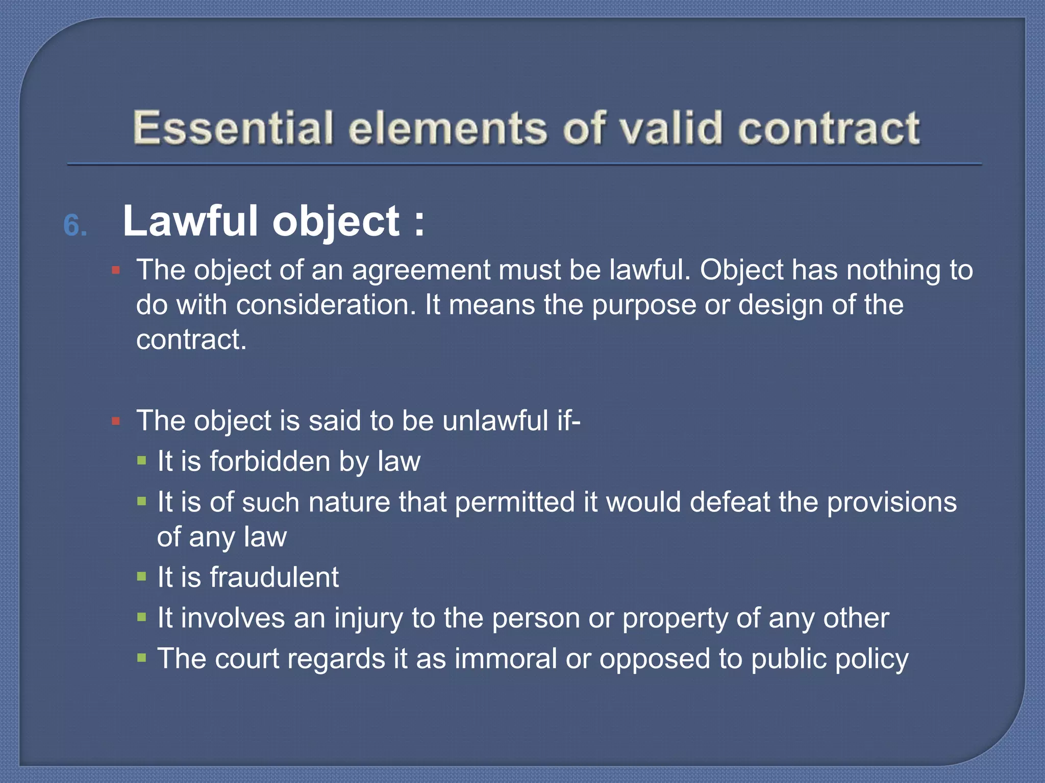 Essential of valid contract | PPTX