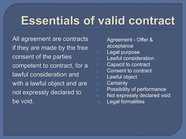 Essential of valid contract | PPTX