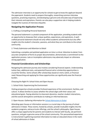 Doors to Knowledge: Navigating the School Admission Journey | PDF ...