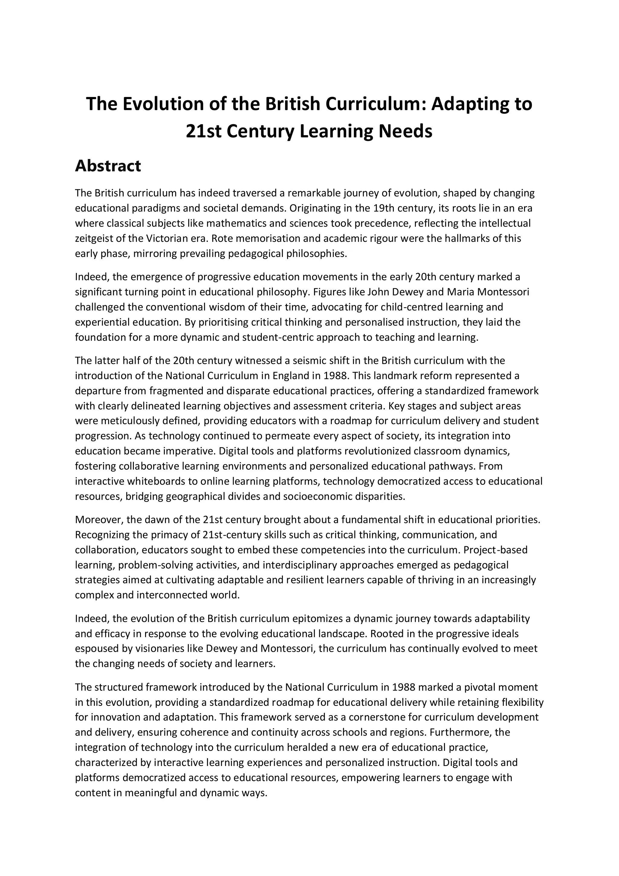 The Evolution and Future of Schooling: Navigating Change in the 21st ...