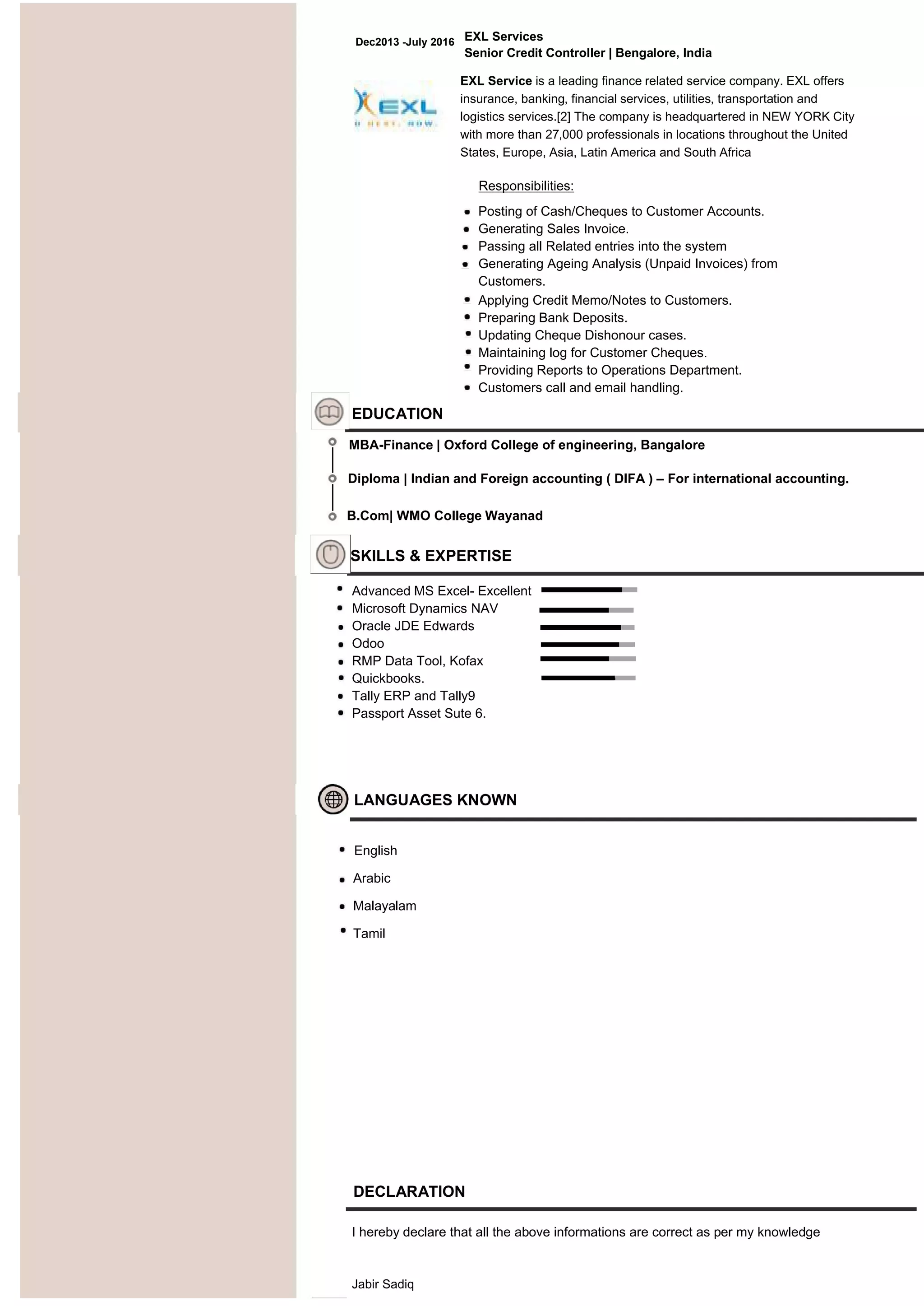 Jabir sadiq cv | PDF