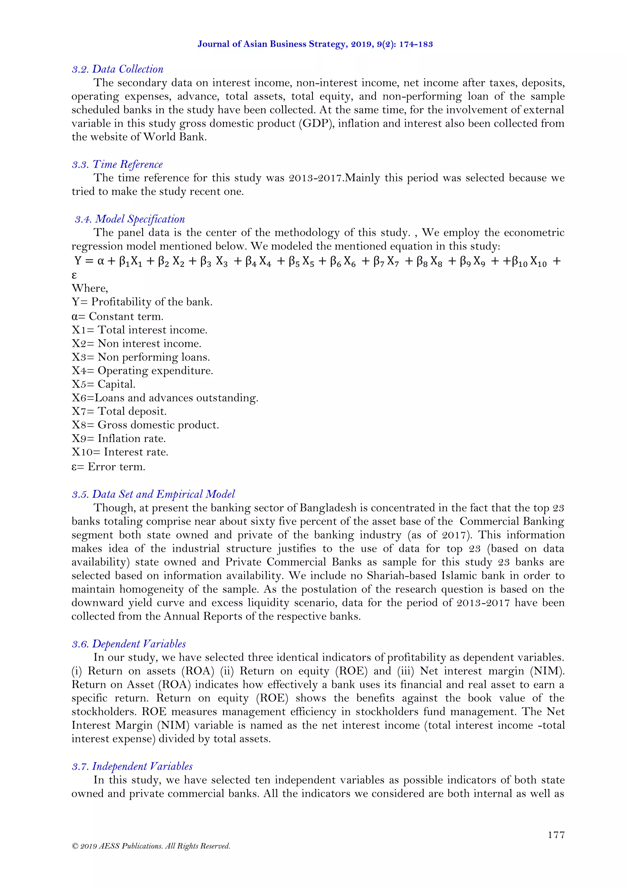 DETERMINANTS OF BANK PROFITABILITY: EVIDENCE FROM COMMERCIAL BANKS OF ...