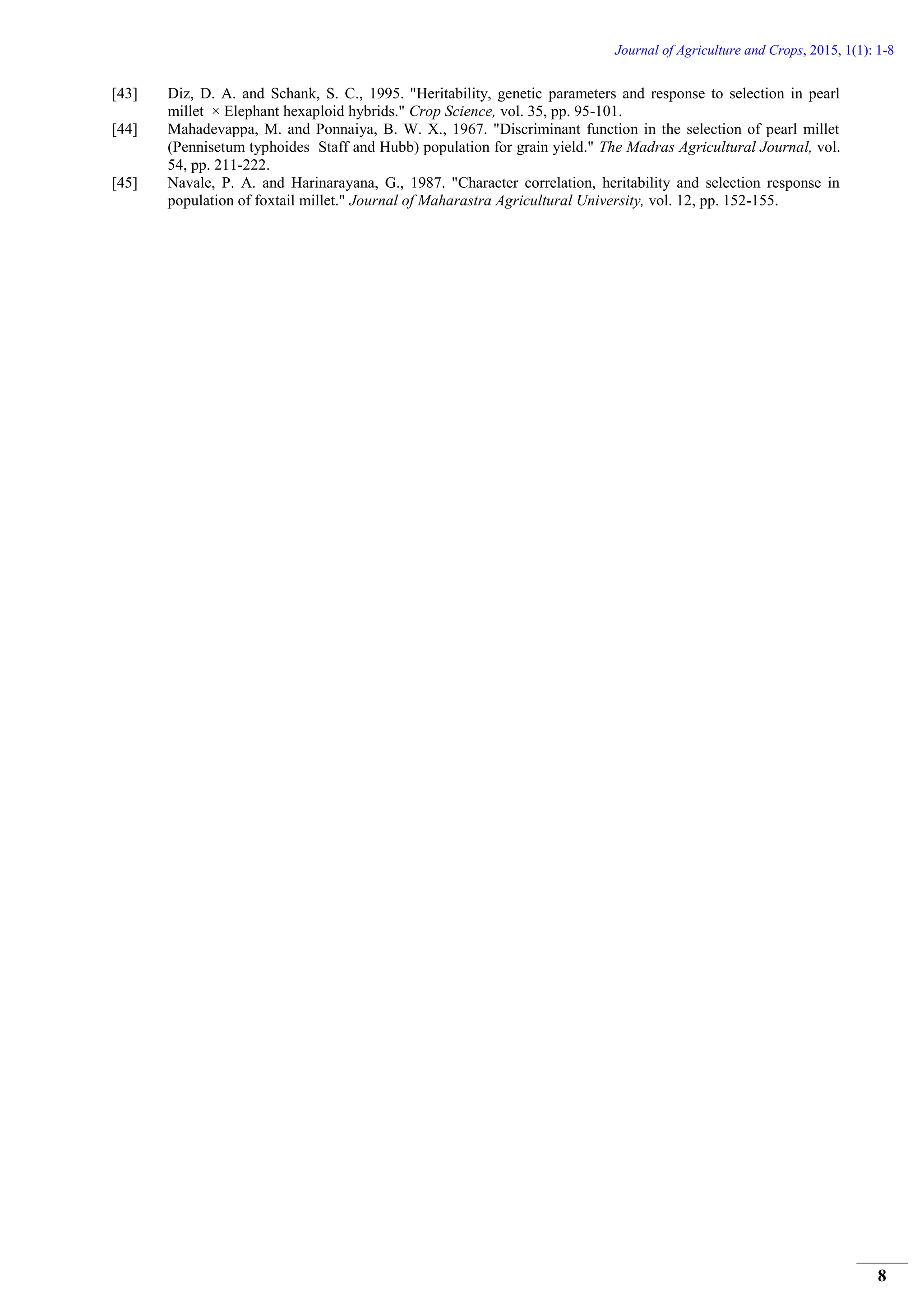 Evaluation of Heterosis in Pearl Millet (Pennisetum Glaucum (L.) R. Br ...
