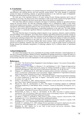 Impact of Technology Adoption on Agricultural Productivity | PDF