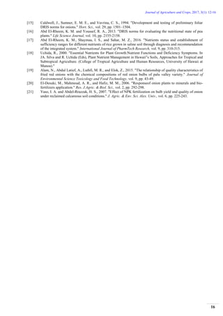 Nutritional Status and Sufficiency Ranges of Nutrients Based on DRIS ...