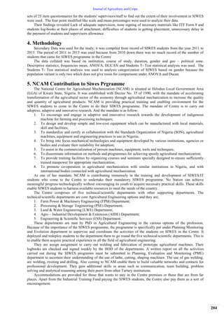 Appraisal of Students Industrial Work Experience Scheme (SIWES) in NCAM ...