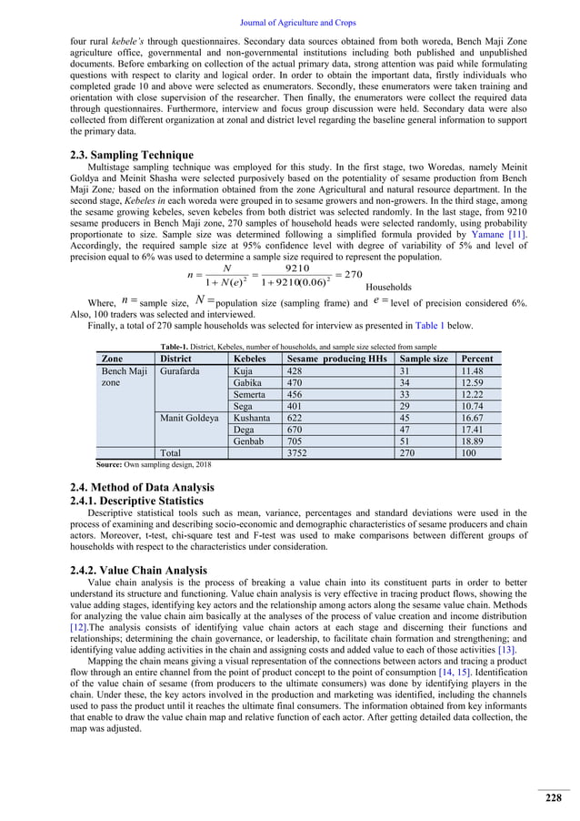 Value Chain Analysis of Sesame the Case of Bench Maji Zone, Southwest ...