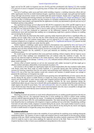 Mulching and Irrigation Practices on Cocoa Seedling Survival and Field ...