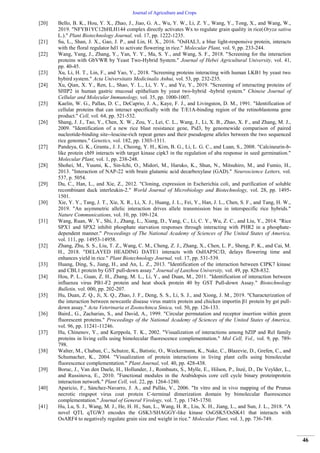 The Application of Modern Biotechnology in Protein Interaction Research ...
