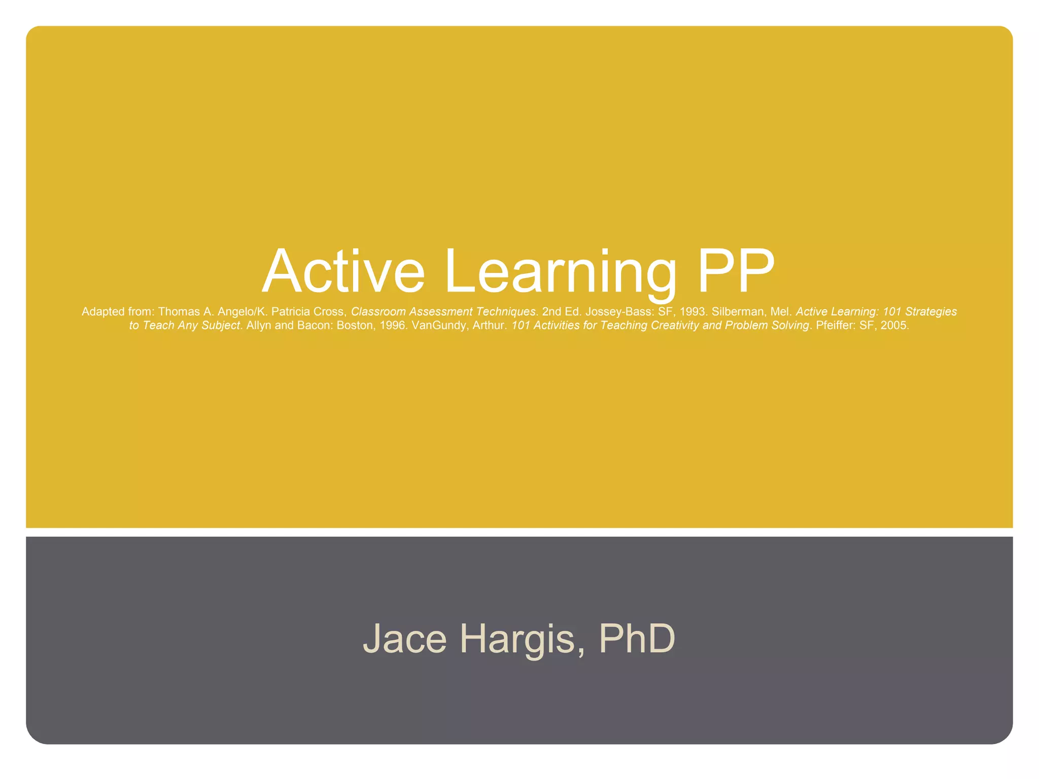 Jace Hargis Active Learning | PPT