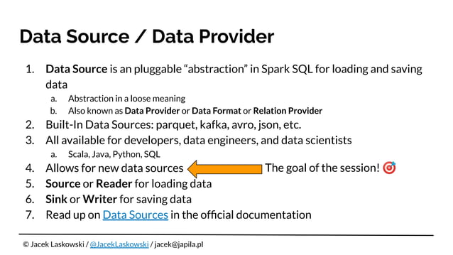Extending Spark Sql 24 With New Data Sources Live Coding Session Ppt 