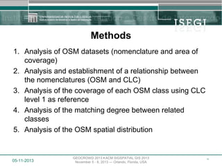 Exploratory analysis of OpenStreetMap for land use classification | PPT