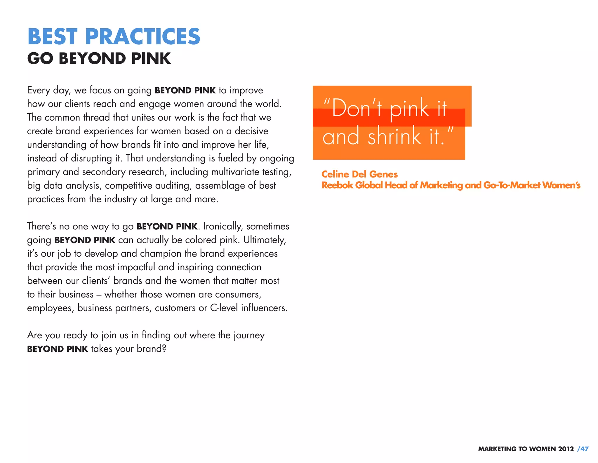 Beyond pink: Research on marketing to women consumers | PDF