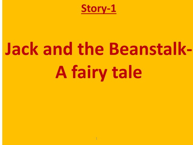 Jack and the beanstalk (short story) | PPT