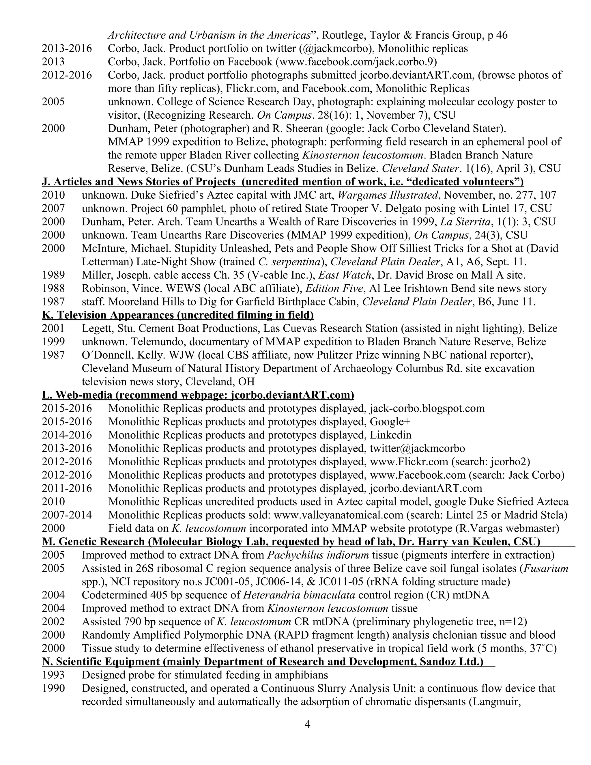 Jack Corbo CV (unedited) | DOC