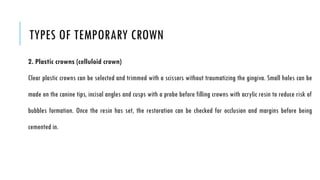 Jacket crown Restoration for Dental Ceramics | PPTX