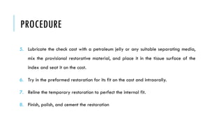 Jacket crown Restoration for Dental Ceramics | PPTX