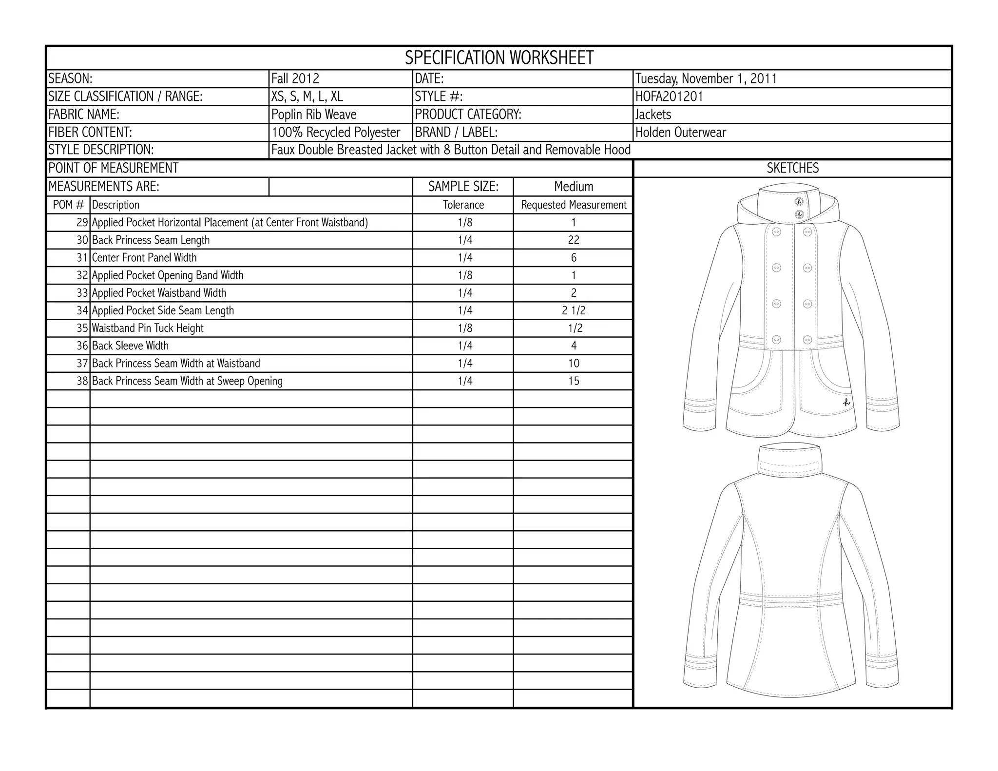 Jacket Tech Pack | PDF