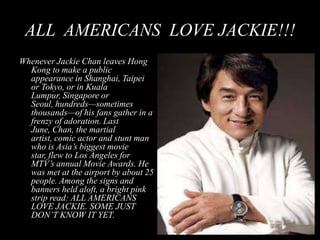 Jackie chan, american action hero ARISE ROBY | PPSX
