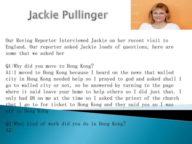 Jackie pullinger | PPTX | Christianity | Religion & Spirituality
