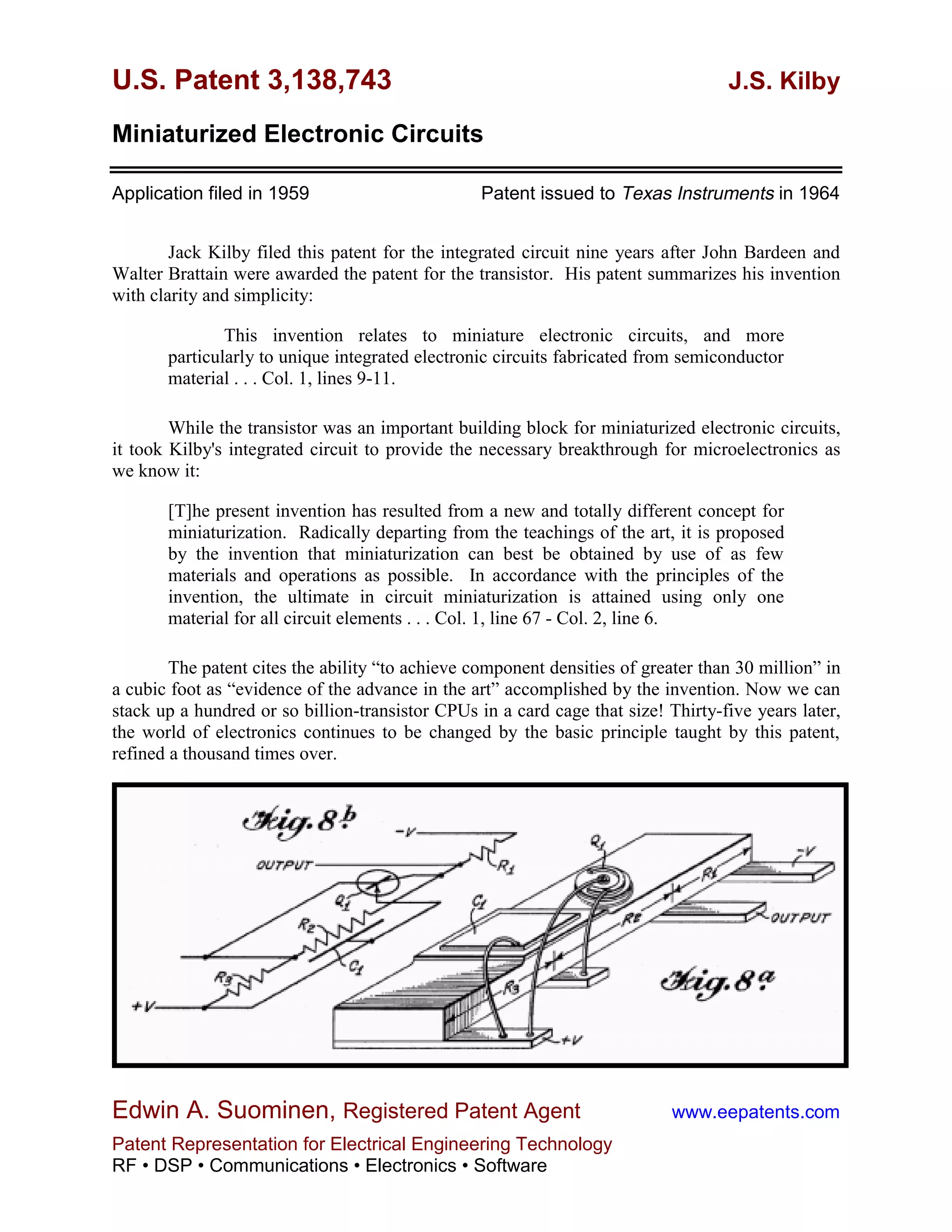 Jack kilby patent_3138743 | PDF