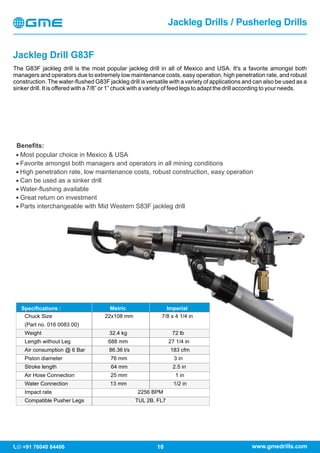 GME - Jackleg drills & pusher legs combined brochure | PDF