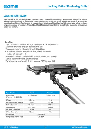 GME - Jackleg drills & pusher legs combined brochure | PDF